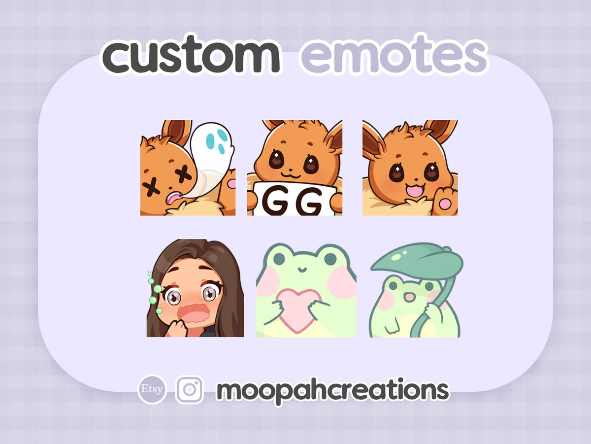 Cute Custom Emotes For Twitch Streamers, Discord, and Youtube ...
